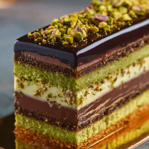 Pistachio Chocolate Opera Cake – The Best 7-Step Recipe